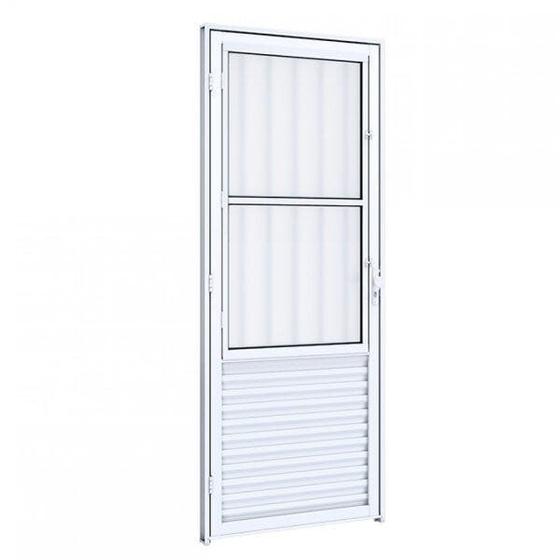 Porta de Alumínio Postigo 215x85cm com Grade Tubular Riobras Aluminíos ...