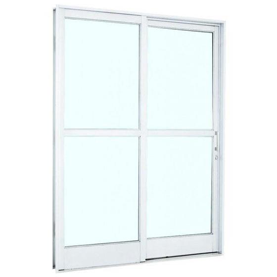 Porta de Correr Aço Sasazaki Prátika Apd com Divisão Central 2 Folhas ...