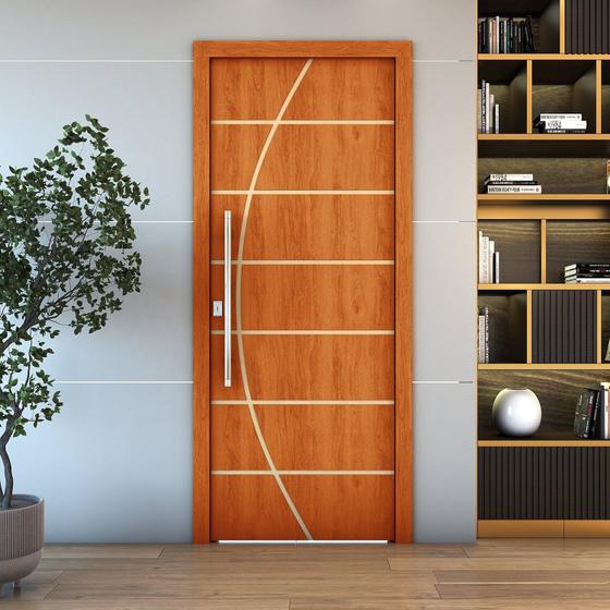 Porta de Madeira Frisada Valuchi Portas Mogno - Porta - Magazine Luiza