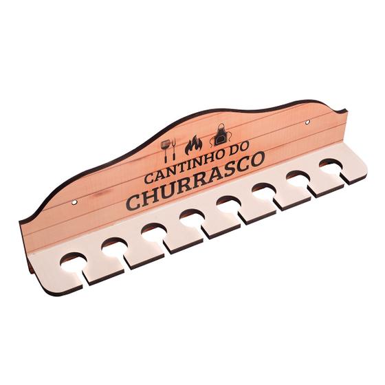 Porta Espeto de Churrasco 8 Espetos Parede Presente Pai Mdf - Toquinho ...
