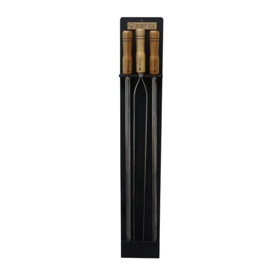 Porta Espeto de Madeira Kit Churrasco com 3 Espetos - Port Sul ...