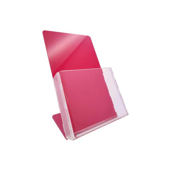 Porta Folder Panfleto Flyer Papel 10X20Cm Acrílico Vermelho - Rgr ...
