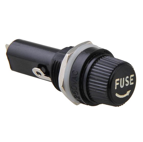 Porta Fusível de Vidro 5X20MM Preto - BITS - Porta Fusível Automotivo ...