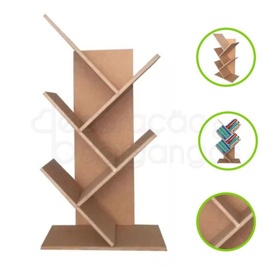 Porta Livros em MDF Livreiro Decorativo em MDF Organizador de Livros ...