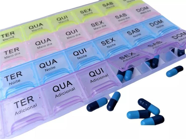 Porta Medicamento Comprimido Semanal Mensal Colorida Prático - REME ...