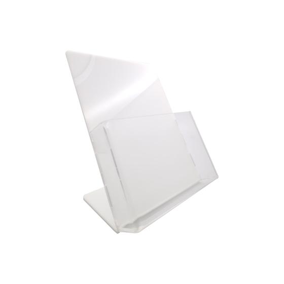 Porta Panfleto Flyer Folder Papel 14X20Cm Acrílico Branco - Rgr Visual ...