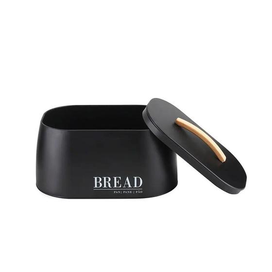 Porta Pao Mantimentos Pote Preto Lata Tampa 1un - YOI - Porta mantimentos - Magazine Luiza