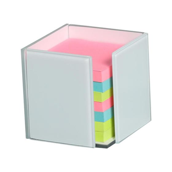 Porta Post It Suporte Para Bloco Adesivo Vidro Branco - CR Vidros ...