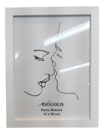 Porta Retrato 15 X 20 Cm Caixa Reta Mdf Preto Branco Madeira - amigold - Porta-Retrato ...