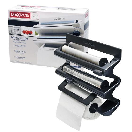 Porta Rolos Maxroll Cheff Papel Toalha Pvc Alumínio Cozinha - Porta ...