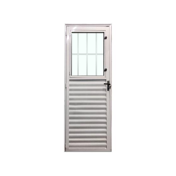 Porta Social Direita 210 X 90 Alumínio Branco Linha Esmeralda Brecorimo ...