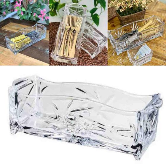 Porta Talher Em Vidro Cristal Para Mesa Decorativo Lyor Prima - Porta ...