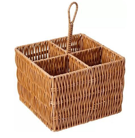 Porta Talher Quadrado Vertical Claro Rattan 17 cm - Mimo Style ...