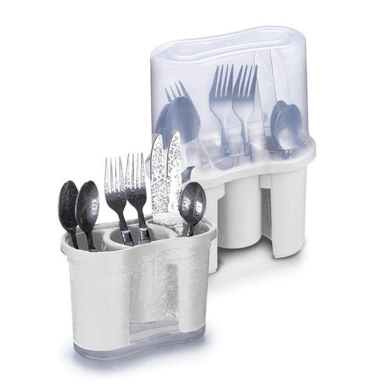 Porta Talheres com Tampa Branco - Nitron - Porta Talheres - Magazine Luiza