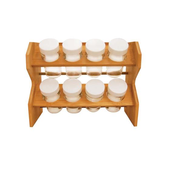 Porta Temperos Condimentos 8 Peças Suporte Bambu Yoi - Martiplast ...