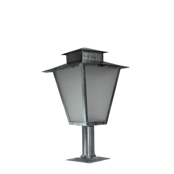 Poste de Jardim P1 Colonial Quadrado 50cm em Aço Prata Velha - Ideal ...