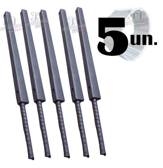 Poste para fixação para concertina 30cm concretar Kit 5 un - JJ - Haste ...