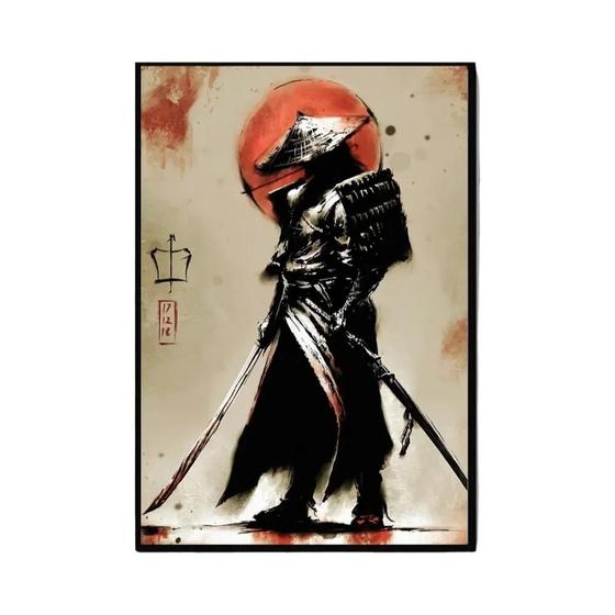 Pôster De Anime Samurai Retrô Em Tela Arte De Parede Vintage Decoração ...