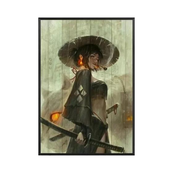 Pôster De Anime Samurai Retrô Em Tela Arte De Parede Vintage Decoração ...
