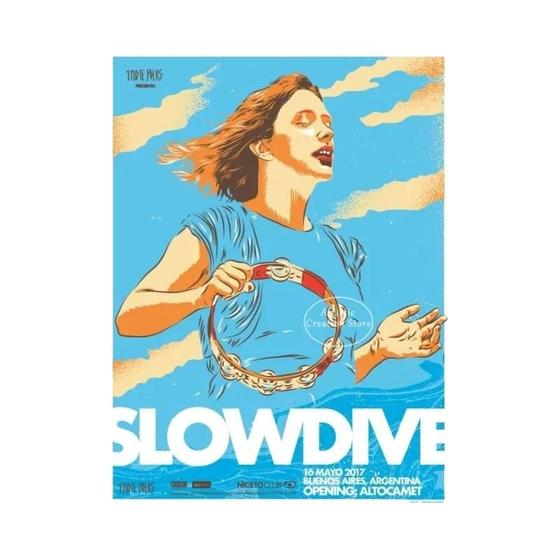 Pôster Vintage Da Banda De Rock Slowdive Souvlaki Em Tela, Arte De ...