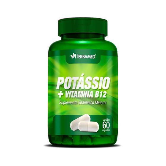 Potássio + Vitamina B12 60 Cápsulas - Herbamed - Suplemento Potássio - Magazine Luiza