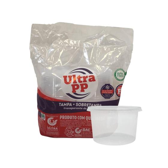 Pote de 1000ml com Tampa Transparente PP Ultratherm Replast com 25 unidades - Ultra Descartáveis ...