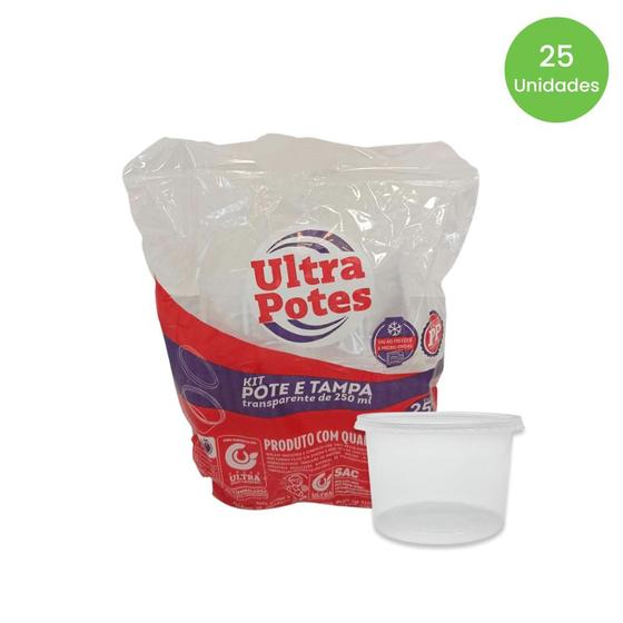 Pote de 250ml com tampa Transparente PP Ultratherm com 25 unidades - Versatilidade e Qualidade ...