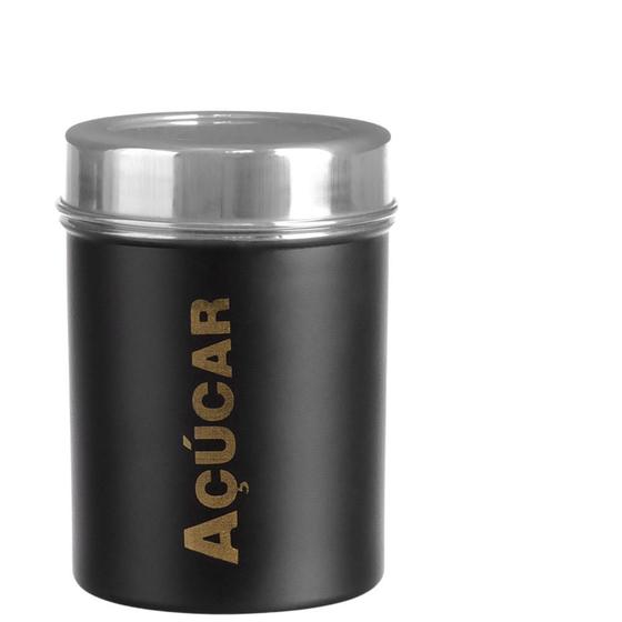 Pote De Inox Redondo Acucar Black Com Tampa Viena 600Ml - Hauskraft ...