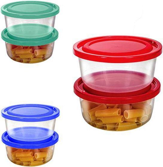 Pote de Plastico Redondo Prime com Tampa Colors 2 Pecas 1250ml - Erca ...