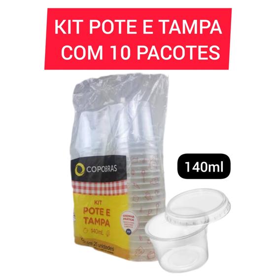 Pote e Tampa 140ml - Pacote com 25 Unid - Copobras - Pote Descartável ...