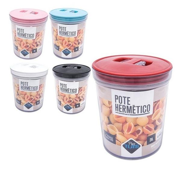 Pote Hermético 2L Transparente Fechamento a vácuo. Plas Tutti. - Pote ...