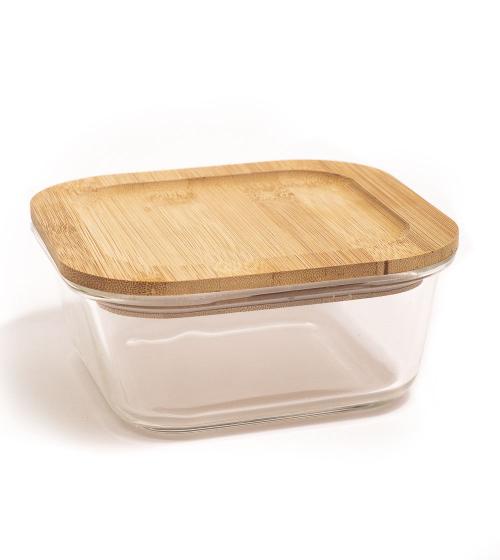Pote Hermético 800ml Vidro Quadrado Tampa Bambu Oikos - Porta ...