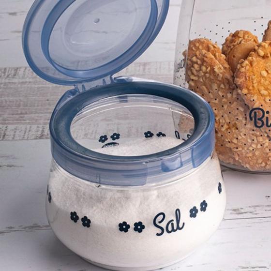 Pote Hermético Flip Para Sal 700 ml Saleiro Decorado - Plasutil - Pote ...