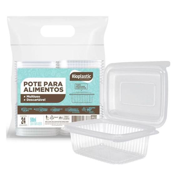 Pote Marmita Fitness 500ml Com Tampa Descartavel 24 Unidades - NM - Marmitas - Magazine Luiza