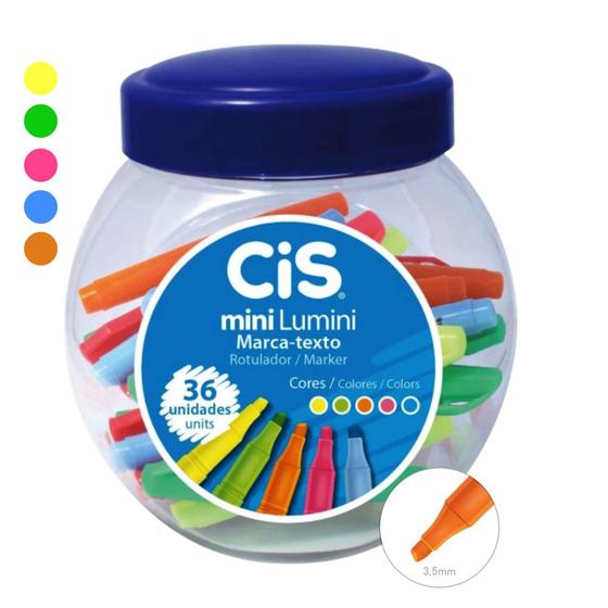 Pote Mini Marca Texto CIS Lumini Neon c/ 36 Unids - Pote - Magazine Luiza