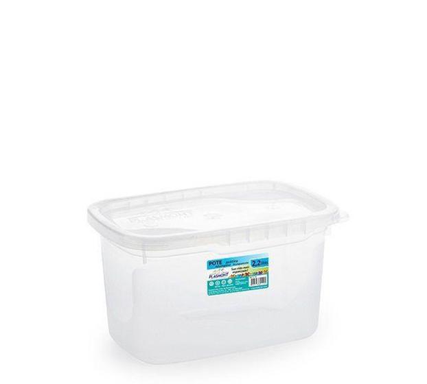 Pote Prático Retangular 2,2 Litros - Plasmount Transparente - PLASMONT ...