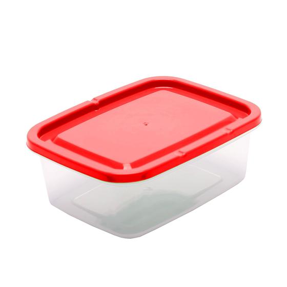 Pote Quadrado Plástico 1500ml Transparente com Tampa Colorida Alta ...