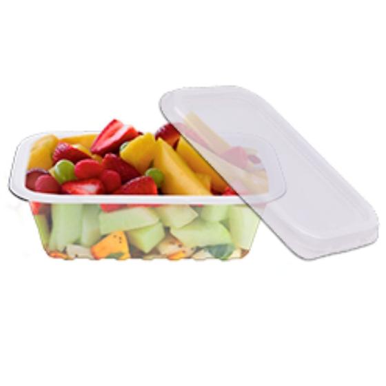 Pote Retangular com Tampa para Freezer e Micro-ondas PraFesta - 250ml - 24 Unidades - Pote ...