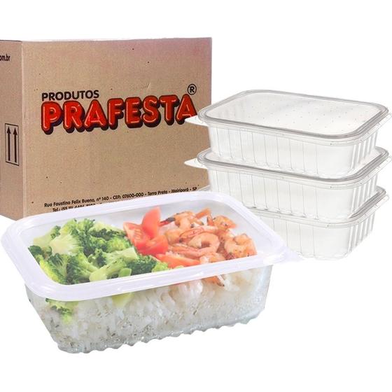 Pote Retangular Marmita Fit Microondas 250ml Plástico 144un - Prafesta - Marmitas - Magazine Luiza