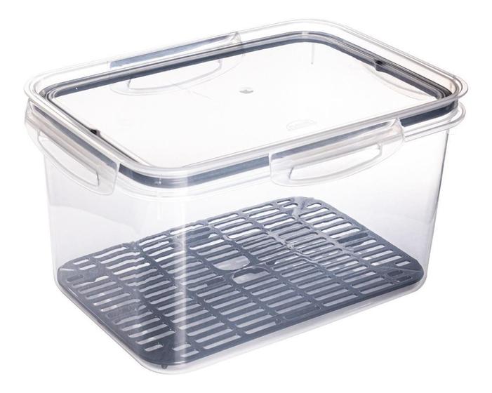 Pote Trava Mais Ret 4L Com Escorredor B4 - Plasutil - Pote - Magazine Luiza