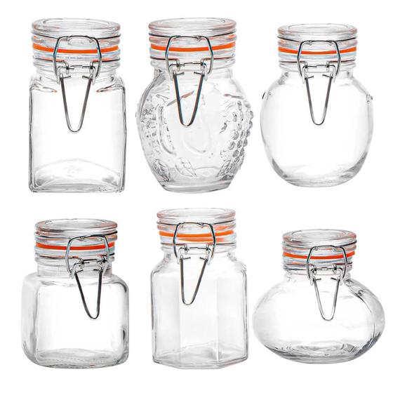 Potes Herméticos de Vidro Com Tampa 6 peças - Casambiente - Pote ...