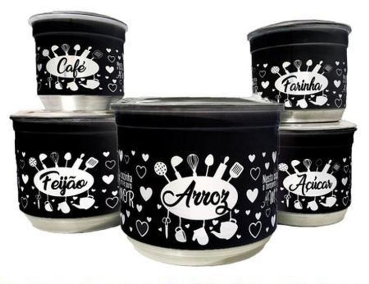 Potes Porta Mantimentos Jogo De Lata Em Alumínio 5 Peças - Alumínios BR ...