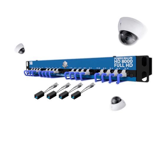 Power Balun HD 8000 08 Canais Horizontal Cabo de Rede Onix - Rack ...