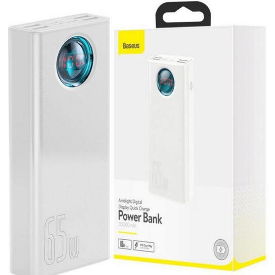 Power Bank Carregador Portátil Celular 65W 30000mAh Display USB iP ...