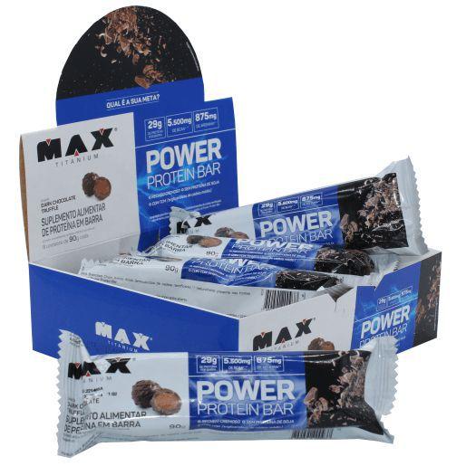 Power Protein Bar 8 Barras Proteina Chocolate Trufado 90g - Max ...