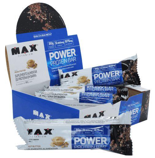 Power Protein Bar 8 Barrinhas Proteina Pasta De Amendoim 90g - Max ...