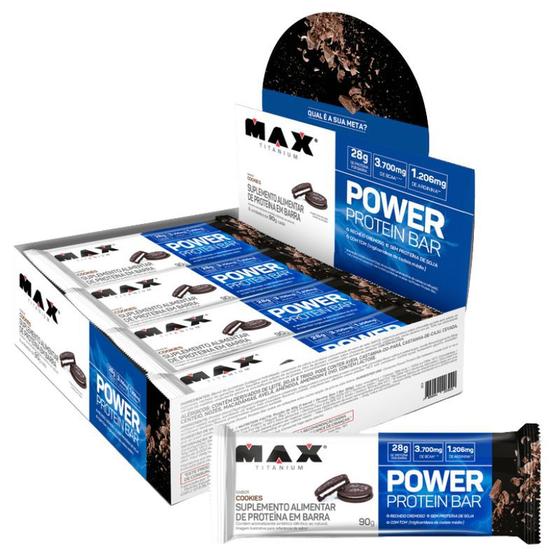 Power Protein Bar (Caixa c/ 8un de 90g) Max Titanium - Barra de Proteína - Magazine Luiza