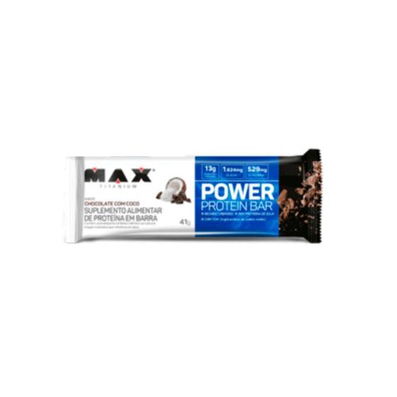 Power protein bar max titanium 1 un 41g - chocolate com coco - Barra de ...