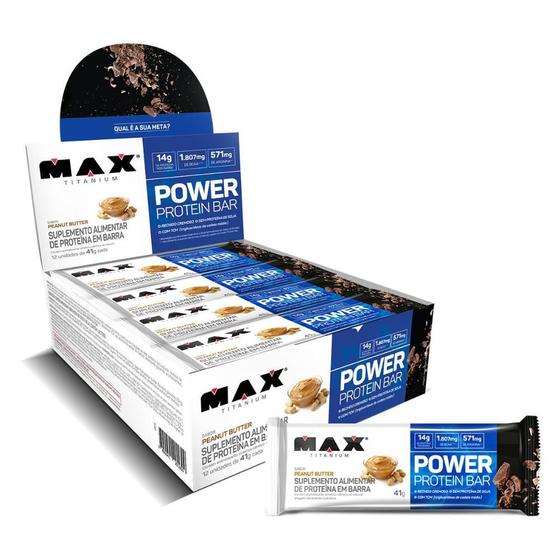 Power Protein Bar Max Titanium- 12 Un De 41g - Barra de Proteína ...