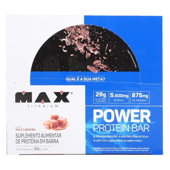 Power Protein Bar Max Titanium - 8 Un De 90g - Barra de Proteína ...